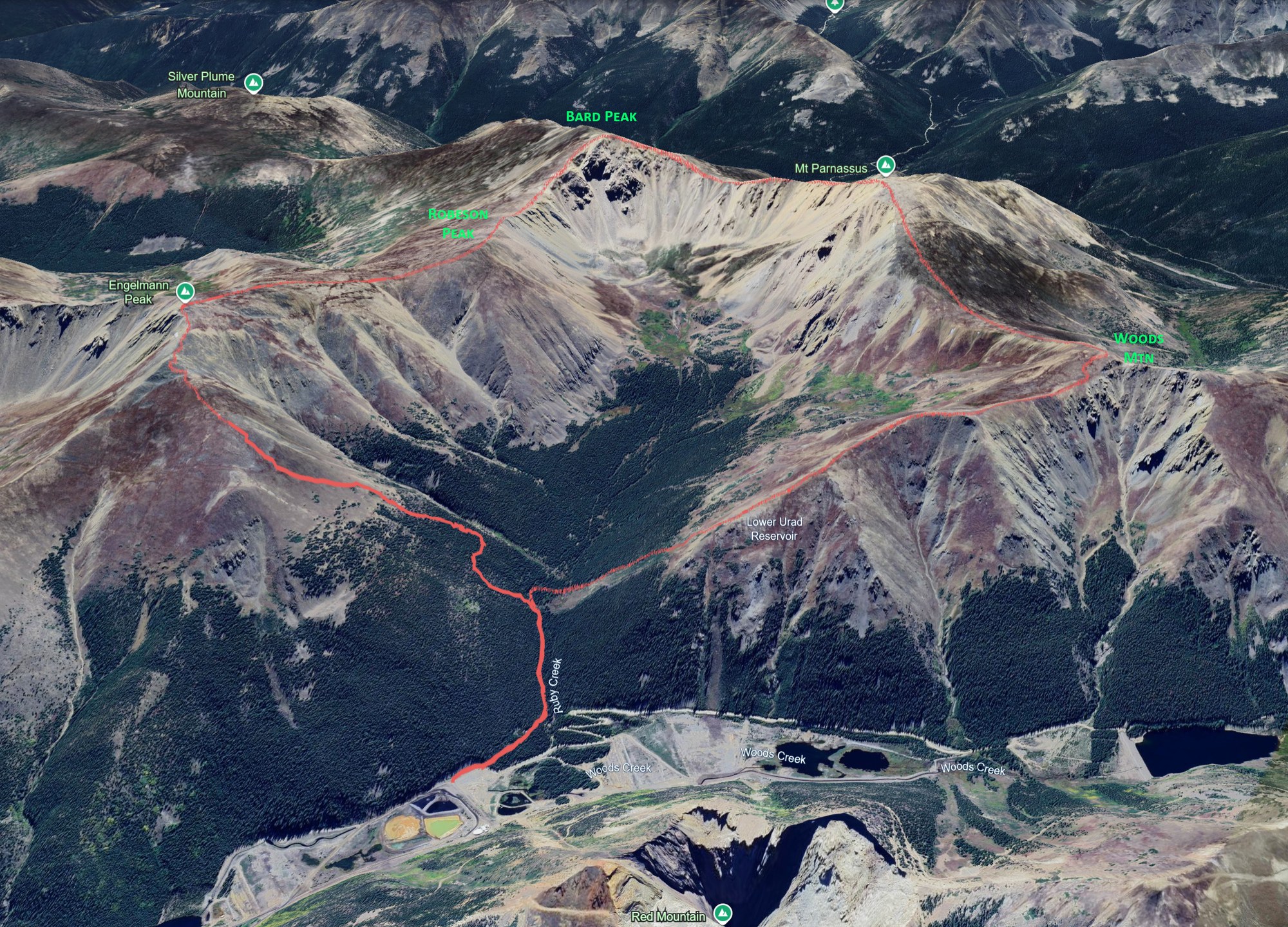 Hiking – Ruby Gulch - Engelmann, Robeson, Bard, Parnassus, Woods ...